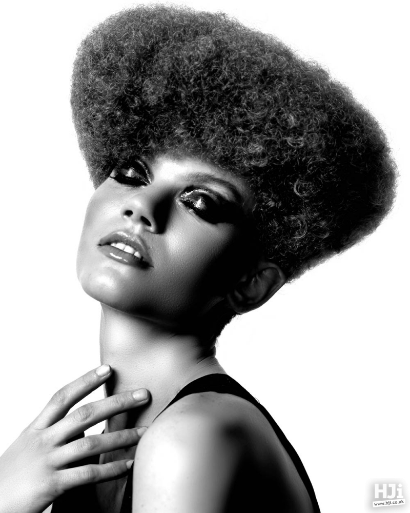 Afro curls updo