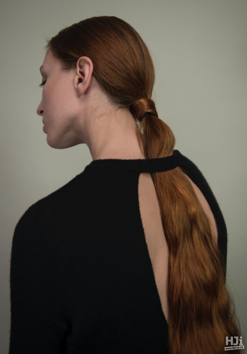 Sleek Copper Low Ponytail
