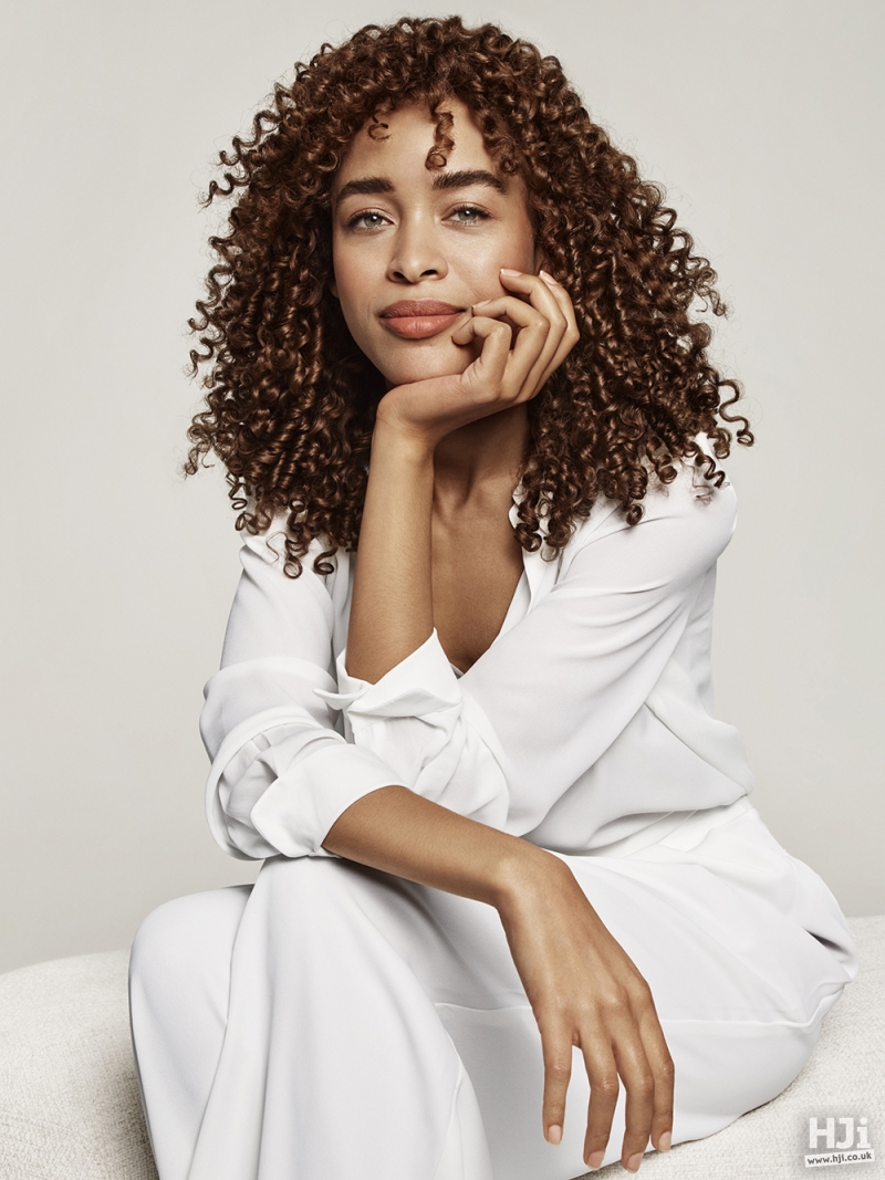 Grown out light afro curls