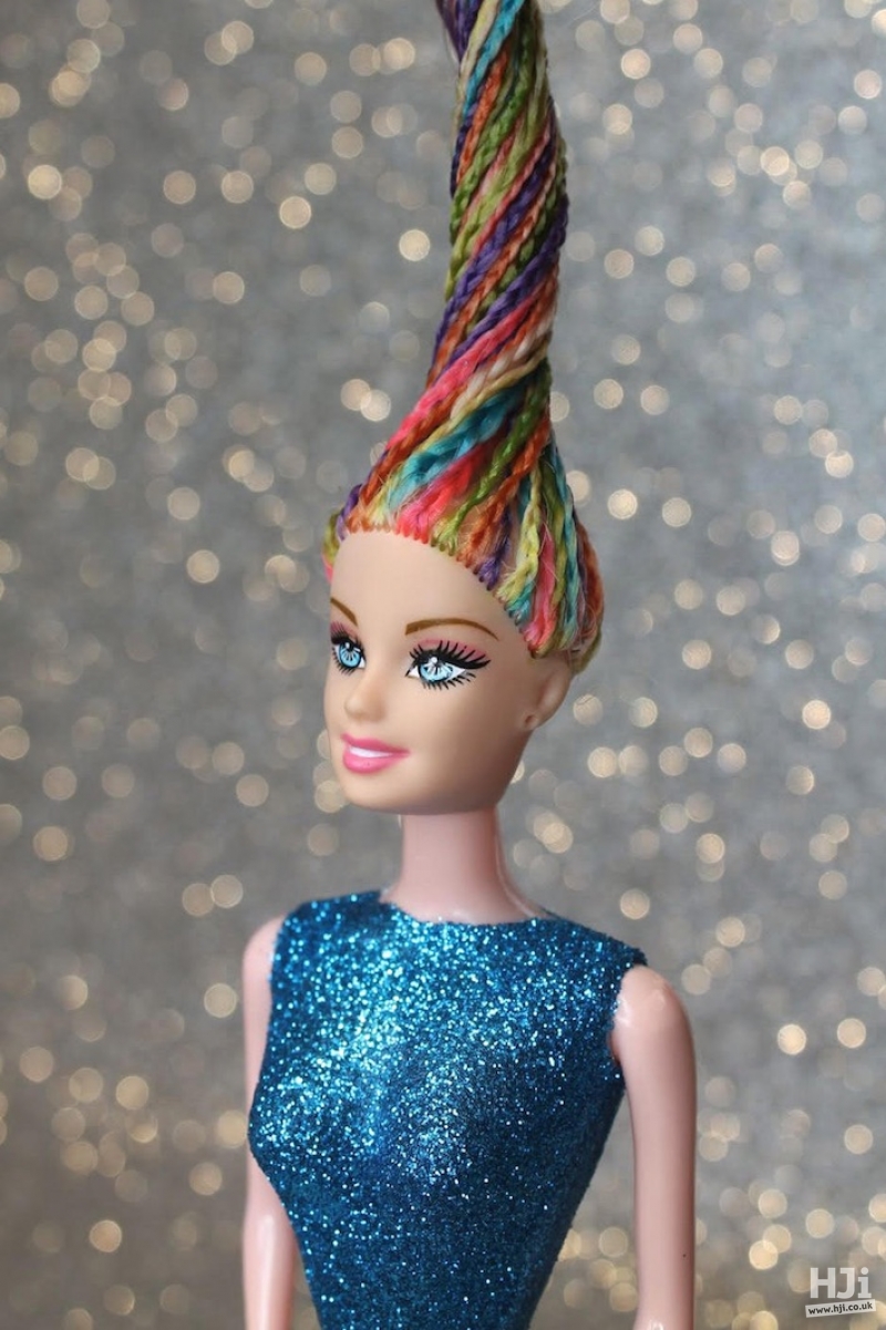 Avant garde twisted braids with multi-coloured highlights