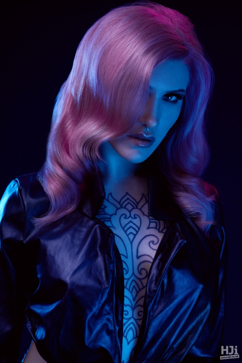 Bright Pink Cyber Punk Waves