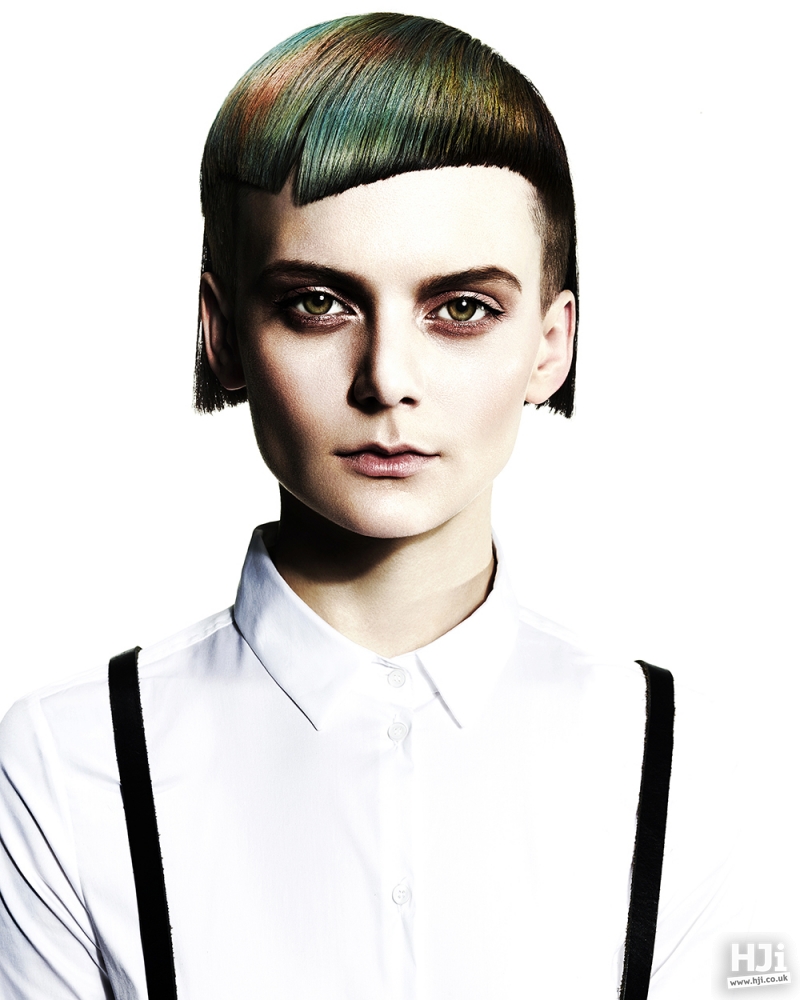 Coloured asymmetrical fringe