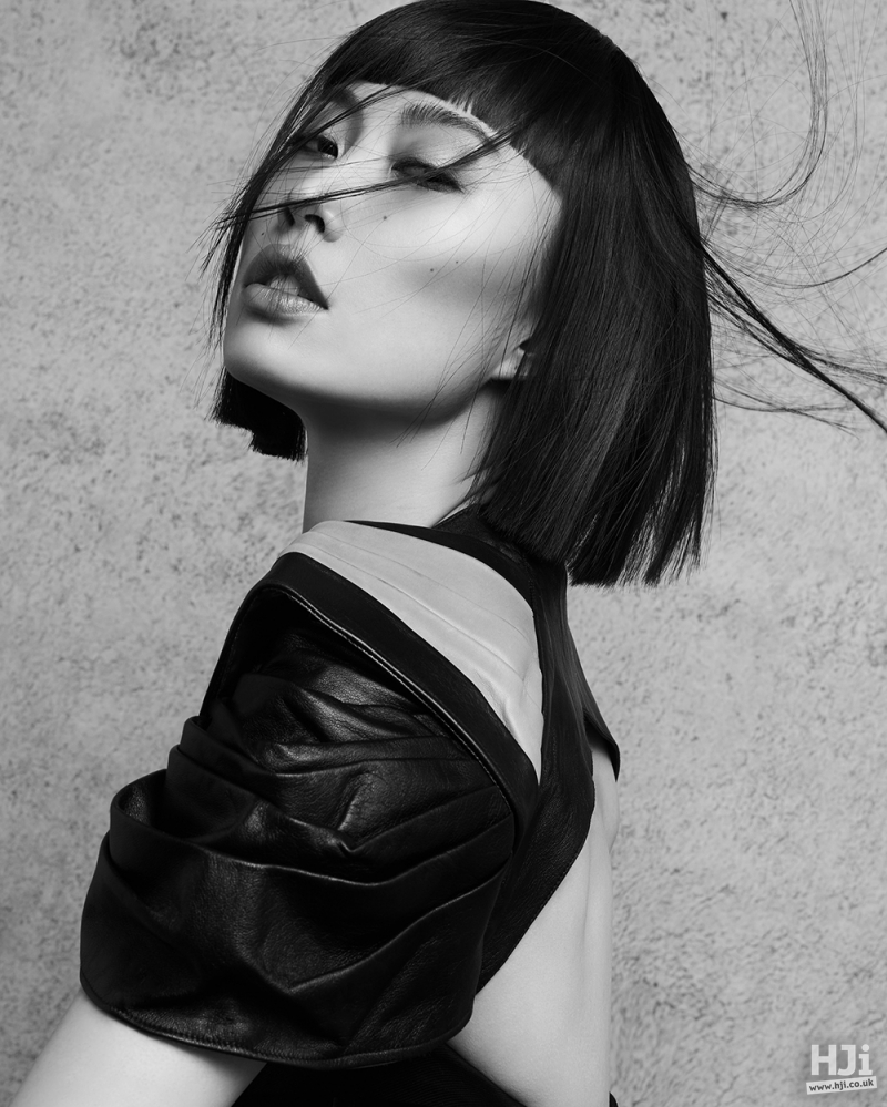 Sharp black bob