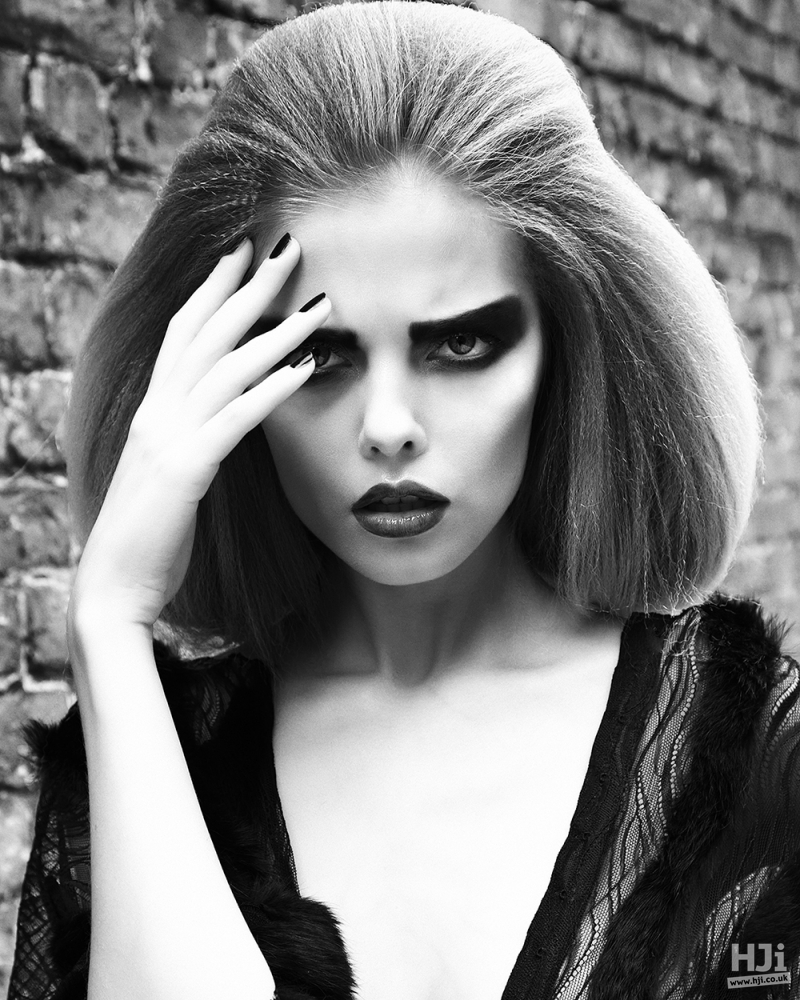 Swept-up hair with volume