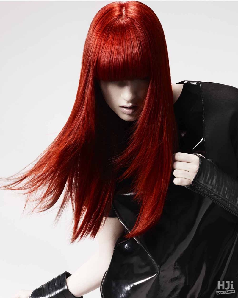 Long red fringe