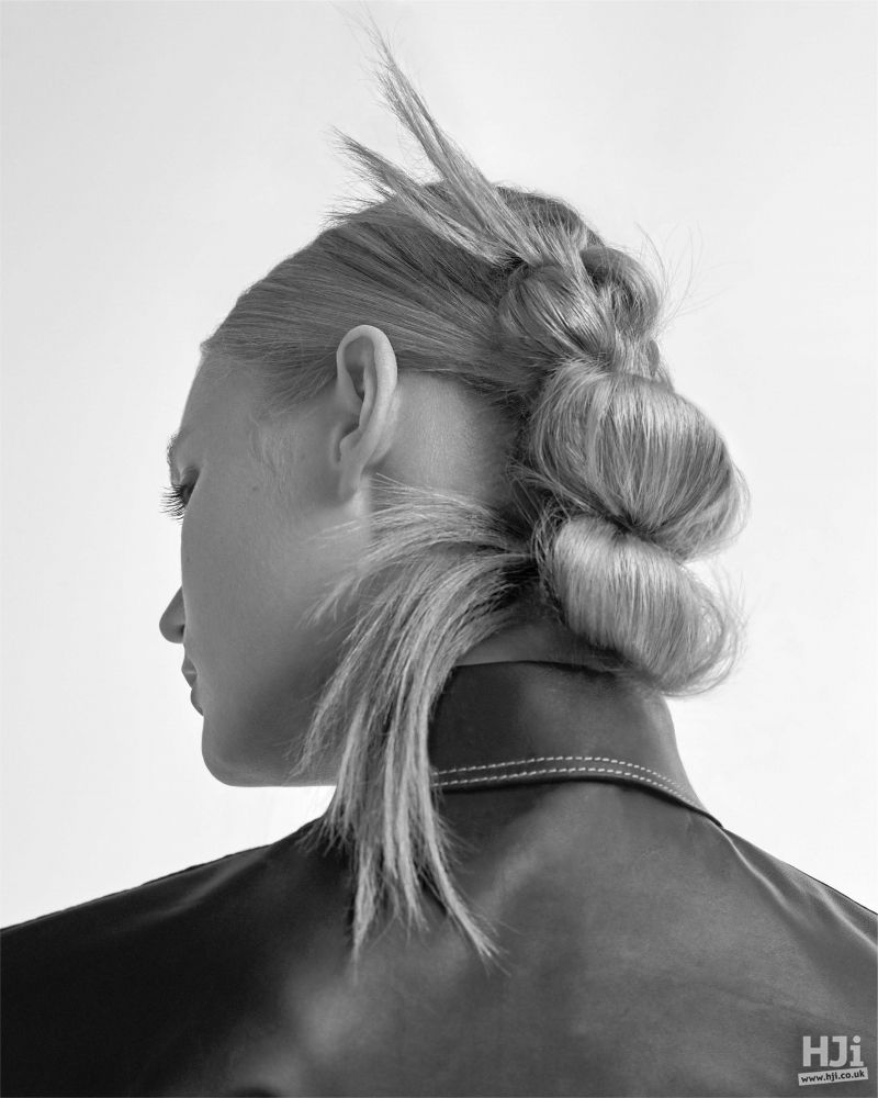 Casual blonde updo