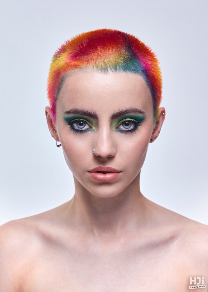 Creative coloured buzzcut