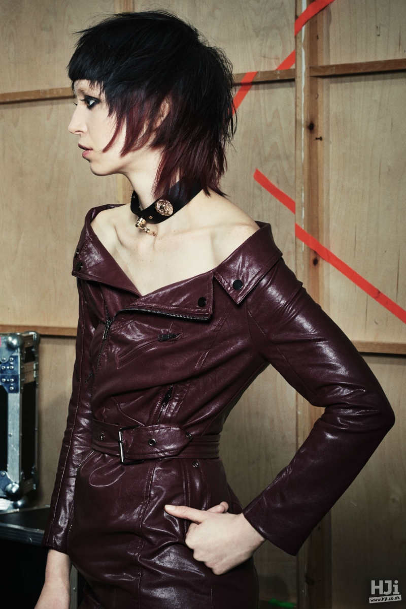 2017 shaved punk hairstyle with long red fringe