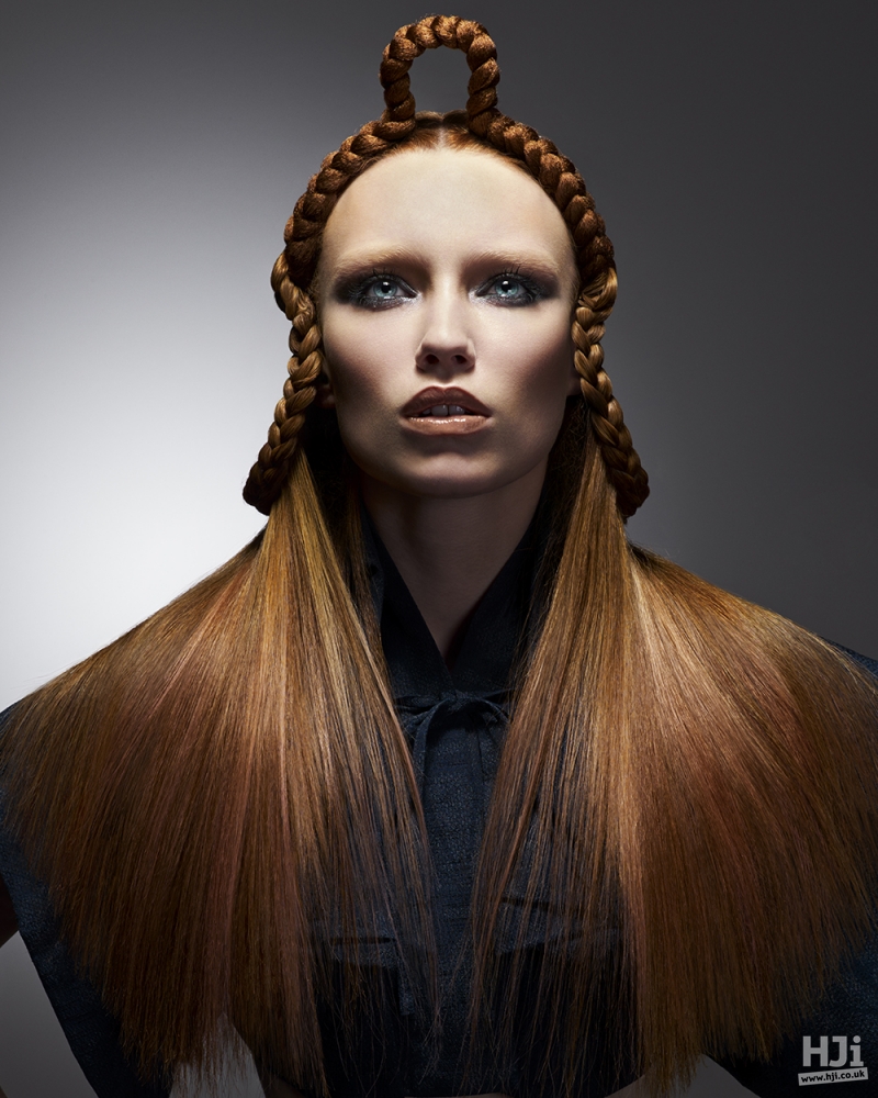 Plaiting on long highlighted cut