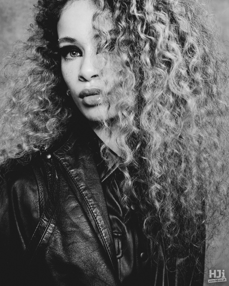 Curly textured long hair