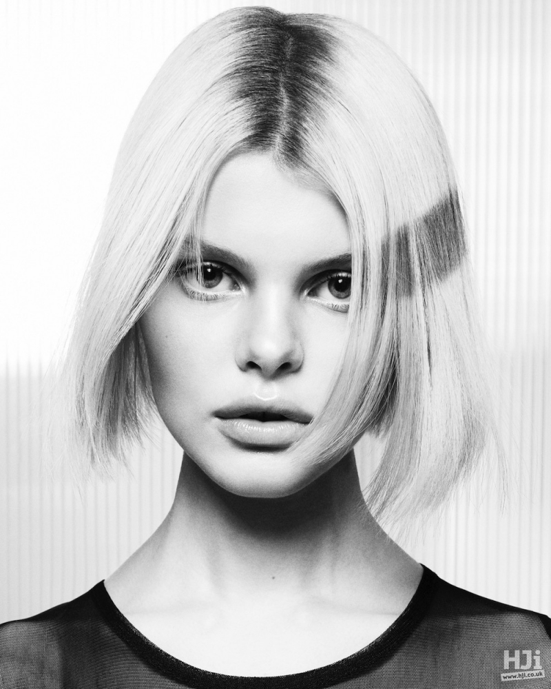 Centre-parted blonde