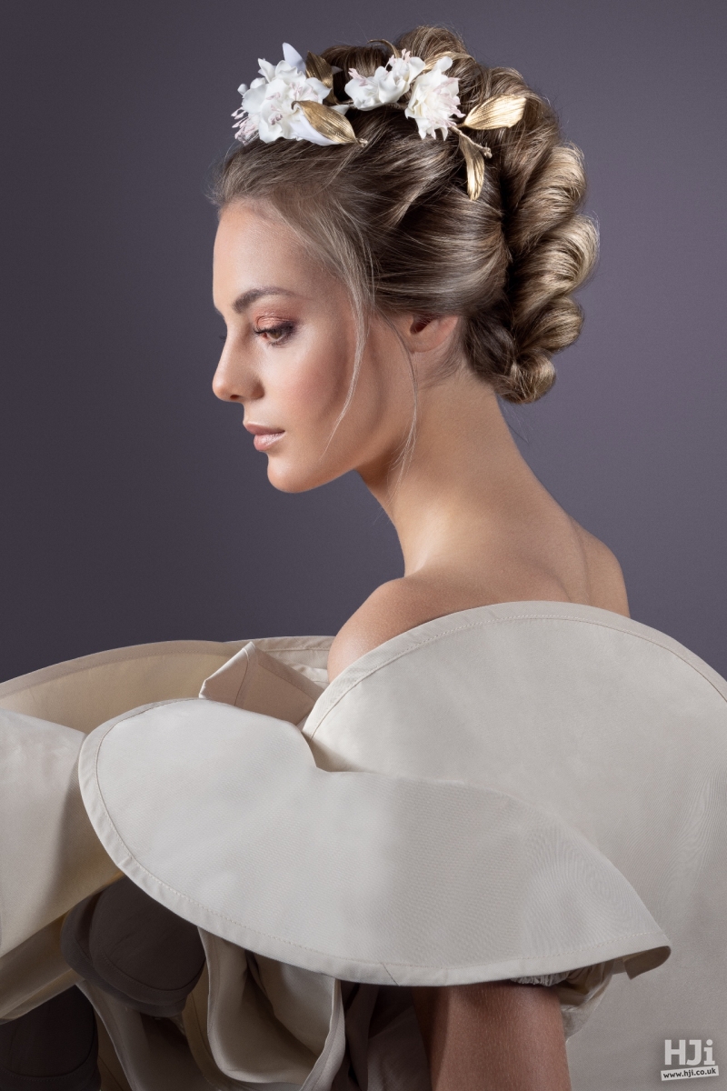 Intricate updo with flowers