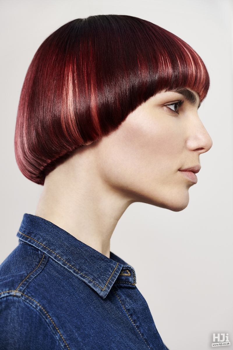 Sleek crop with sharp fringe