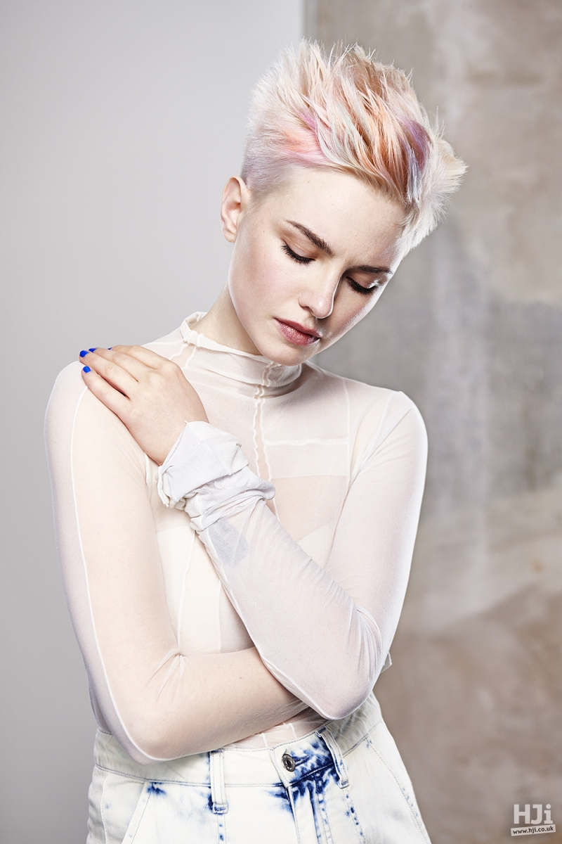 Spiky coloured blonde