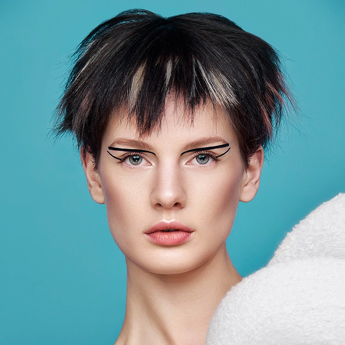 Short Choppy Brunette Crop with Peekaboo Pieces