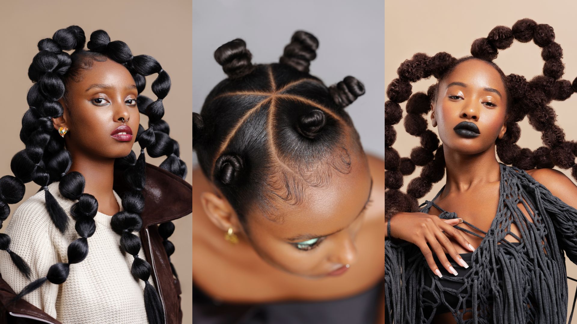 How to Create Bantu Knots and Bubble Braids with Blue Tit